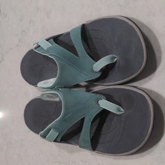 Merrell | Shoes | Merrell Bering Sea Seafoam Green Slip On Sandals ...